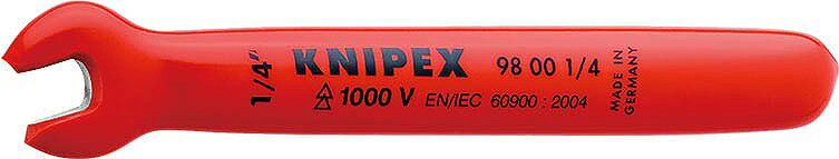 ●ハンドル仕様：1000V絶縁 ●ヘッドアングル(°)：15 ●ツール本体仕上げ：クロムメッキ ●対辺(S；inch)：1/4 ●最大長さ(I；mm)：108(4.1/4inch) ●最大ヘッド幅(b；mm)：20 ●最大ヘッド厚さ(a；m...