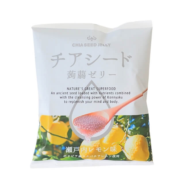日本の健康食品「蒟蒻」と海外で注目されてきた健康食品「チアシード」をコラボ。 気軽に美味しく続けられる腸活にぴったりなギルトフリー(罪悪感無し)スナックが誕生です！ 身体の中からキレイを目指したい！という方に是非食べて頂きたい爽やかな酸味と...