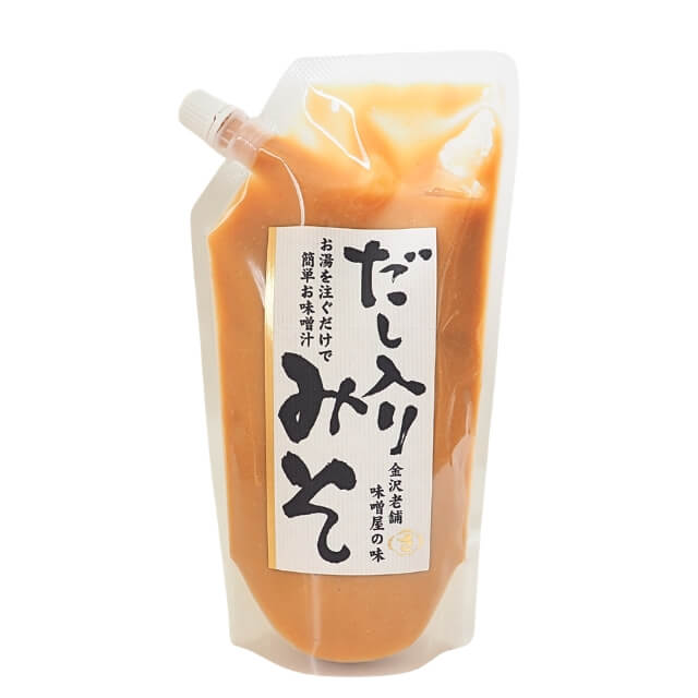 石川県産大豆を使用。 溶けやすく、簡単に美味しいお味噌汁ができます。 料理の味付けにも大変便利です。 ■名称:米みそ(だし入り) ■原材料名:米(国産)、大豆、食塩、かつおエキス粉末、かつお風味調味料、煮干しエキス粉末/酒精、調味料(アミノ...