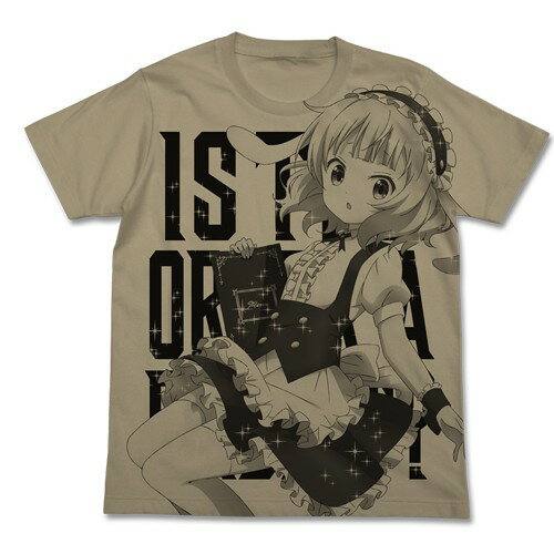 商品名 シャロ オールプリントTシャツ SAND KHAKI 登場作品 ご注文はうさぎですか？ コピーライト (C)Koi・芳文社／ご注文は製作委員会ですか？ 製品仕様 Sサイズ：着丈65 身幅48 Mサイズ：着丈67 身幅50 Lサイズ：...