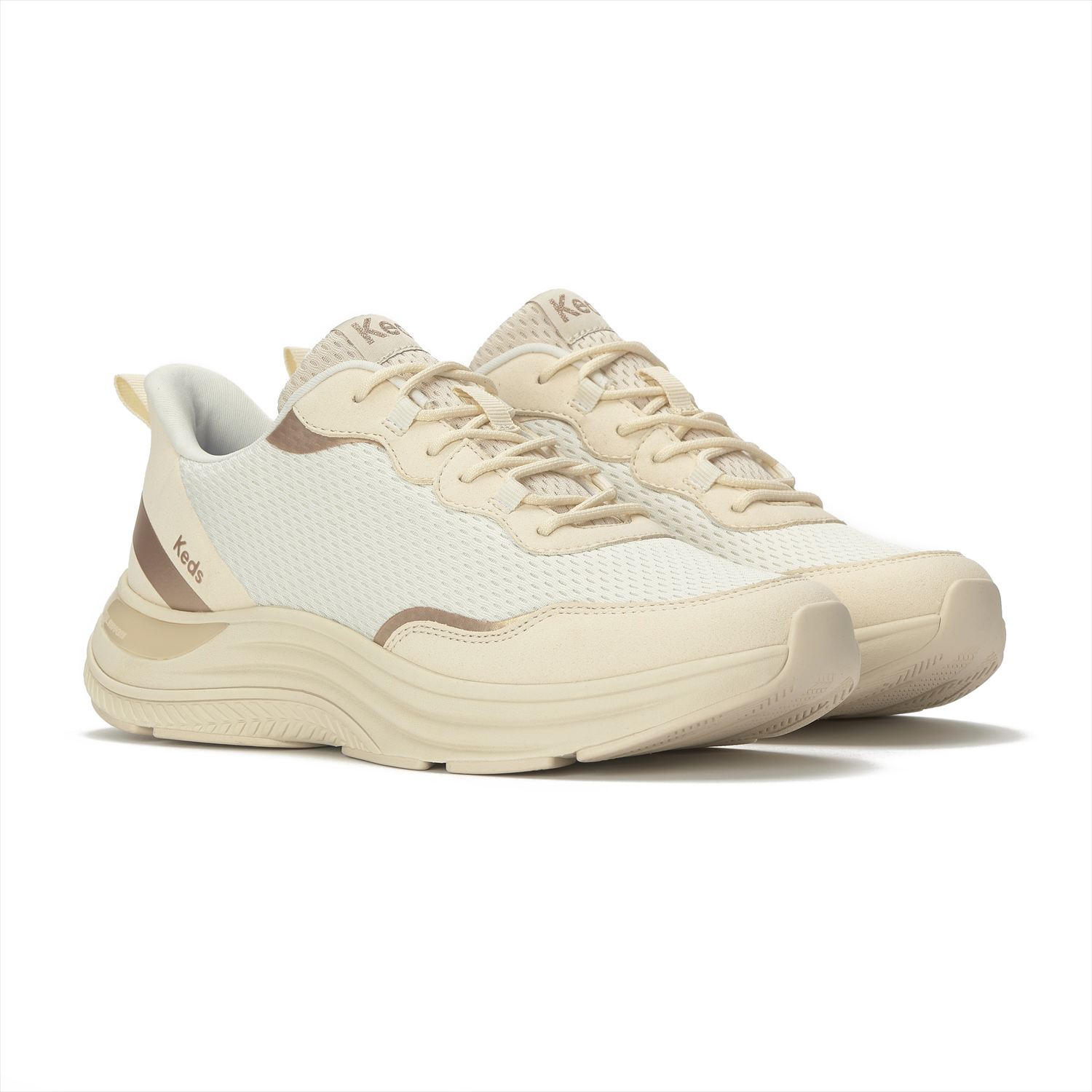 BLISSMOVE LACE MESH/SUEDE ブリスムーブ レース メッシュ/スエード モデル：WF69209 カラー：クリーム/パーチメント/ブロンズ アッパー素材：メッシュ/シンセティック インソール：BLISSARCH ※商品サ...
