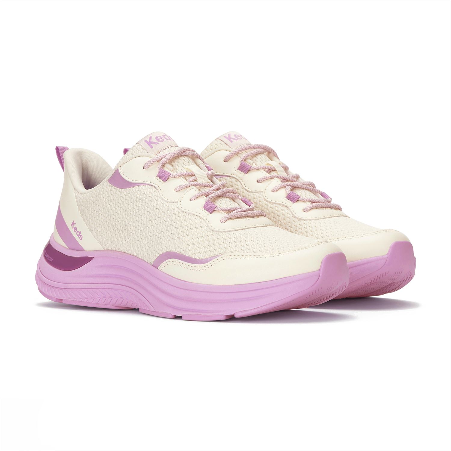 BLISSMOVE LACE MESH/LEATHER ブリスムーブ レース メッシュ/レザー モデル：WF69211 カラー：イーグレット/ライラック/ダークバイオレット アッパー素材：メッシュ/シンセティック インソール：BLISSAR...