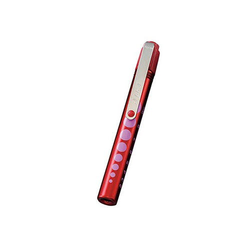 ●ショートタイプなので、胸ポケットや前ポケットにスッキリ収納できます。●電球色に近い光のソフトLEDタイプです。●色：ワインレッド●サイズ(mm)：直径12*105●電源：単4乾電池*1本(テスト用付属)●材質：アルミニウム●重量：20g●...