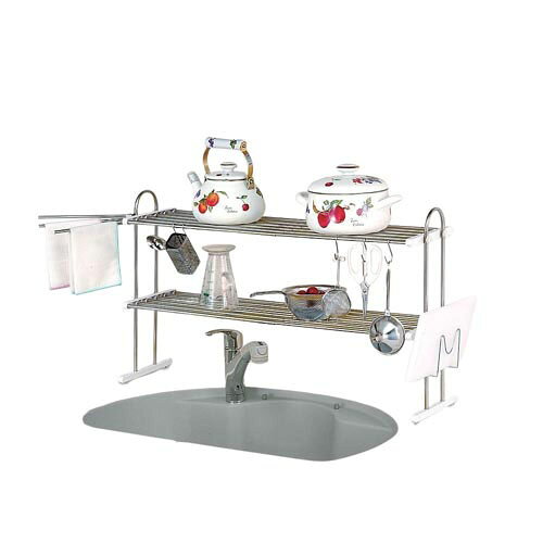 ●間口*奥行*高さ(mm)：517〜917*240*500●耐荷重：棚1段あたり約10kg●付属品：フック*3 角ポケット*1 まな板受け*1 ふきん掛け*1●商品番号：DTN1901●コード番号：5-0644-0101、6-0712-01...