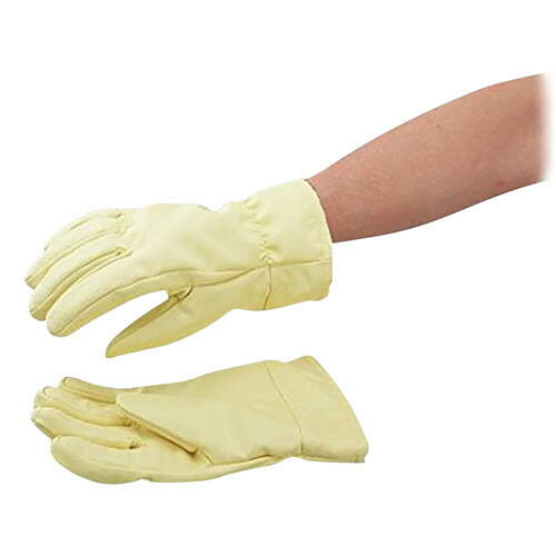 ●スーパーアラミド繊維「ケブラー(R)」を使用し、裏生地との中間層にアラミド混フェルト、特殊断熱シートを入れた4層構造の耐熱手袋です。●立体裁断で自然な指の曲がりを実現しました。●クラス100に対応したクリーンルーム内で洗浄包装されています...