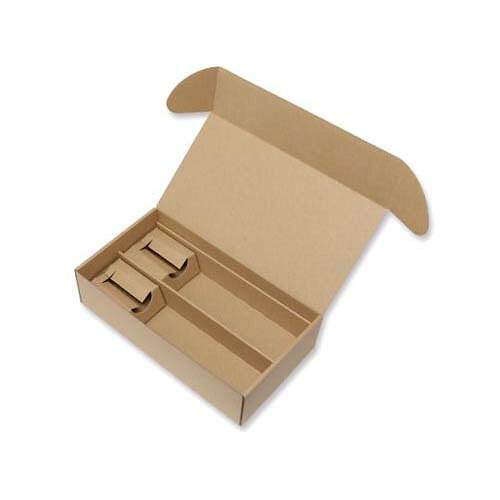 ●丈夫な素材を使用した素朴な風合いの箱です。●商品サイズ：内寸法／170*315*高80mm●材質：Eフルート段ボール●ボトルが安定する台紙付●ワイン2本用●組立式(フタ・身一体式)●入数：1パック(10枚)●事業者向け商品です。リニューア...