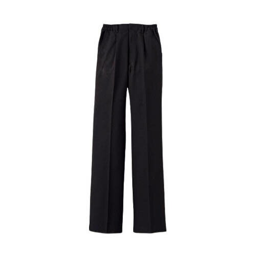 ●高い汎用性がある定番の黒パンツです。●規格：女性用●サイズ：09号●寸法：ウエスト62〜65cm、ヒップ97.5cm、股上27.5cm、股下83cm●材質：トロマット(ポリエステル100％)●(仕様)フロントファスナー、脇ゴム・ベルトルー...
