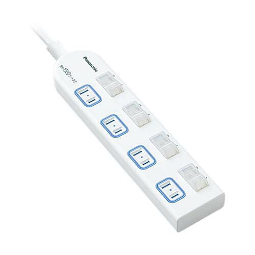 ●セーフティ＆エコの「個別防水スイッチ付」。●こまめな「入」「切」でかしこく省エネできる個別防水スイッチ付。●防水機能付の扉・個別スイッチで水しぶき・ホコリの侵入をガード。●定格15A 125V 1500Wまで●コードの長さ3m●コンセント...