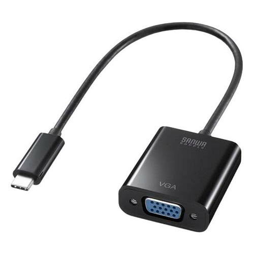 ●USB Type-C搭載(映像出力に対応したType-Cポートのみ)のパソコンやタブレットから、VGA(ミニD-sub(HD)15pin)のアナログ映像信号に変換するアダプタです。●USB Type-C接続でのディスプレイ増設「Displ...