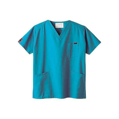 ●手術衣や、看護・診察時にも着用できます。●右肩は、ホック式で、着脱が容易です。●素材：スクラブポプリン(ポリエステル65％・綿35％)●色：ターコイズ●サイズ：LL●着丈(cm)：73●肩幅(cm)：52●胸囲(cm)：128●袖丈(cm...