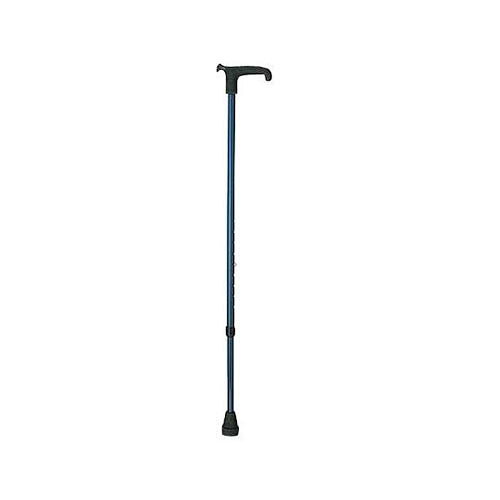 ●大柄な方でも安心な耐荷重120キロの丈夫なステッキです。●底径直径43mmの超大型杖先ゴムを装着しており、クッション性・着地安定性に優れています。●鍵型のグリップ形状は様々な場所に引っかけられて大変便利です。●色：メタリックブルー●適応身...