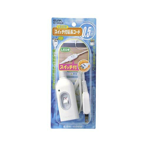 ●180度スイングプラグ●耐トラッキングカバー●スイッチを「入」にするとLEDが点灯しますので、一目で使用状況が確認できます。●よじれにくいだ円形状コード●定格 125V 15A●最大定格電力：1500Wまで●口数：1個口●コード長：0.5...