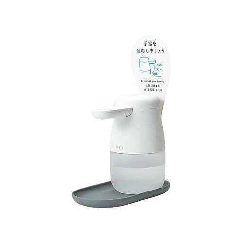 ●手をかざすとセンサーが感知して消毒液を噴射します。●ボトル容量：約500ml●材質：本体・ボトル・トレー／PP(ポリプロピレン)●サイズ：(本体のみ)約102*162*180mm、(トレー使用時)約120*212*188mm●電源：単3形...