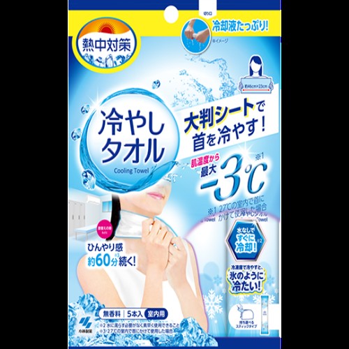 ●首にかけて使用すると肌温度から最大-3度冷やし、ひんやり感が約60分続きます。※27度の室内で首にかけて使用した場合●大判タイプのシートです。（約46×23cm）●メントール配合のひたひたシートです。●冷凍庫で冷やすと、氷のように冷たく感...