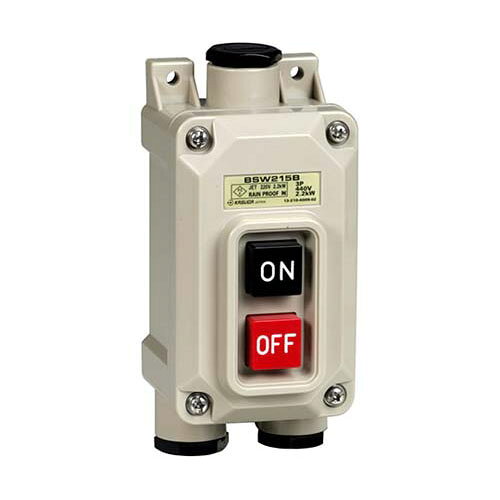 ●動力用開閉器（防雨形）●三相用●定格：15A　3直径200／220V：2.2kW　3直径400／440V：2.2kW●端子ねじ：M4●適合電線（mm2）：2●釦文字：ON,OFF●事業者向け商品です。リニューアルに伴い、パッケージ・内容等...