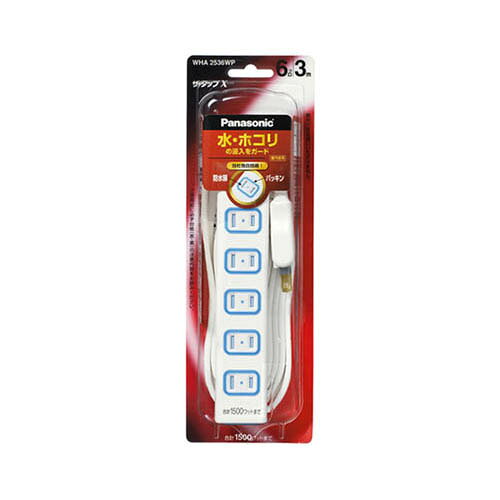 ●安全と節電を追求したザ・タップX●コンセント口数：6個口●コード長(m)3●定格：125V 15A 1500Wまで対応●スナップキャップ付き●重量：383g●事業者向け商品です。リニューアルに伴い、パッケージ・内容等予告なく変更する場合が...