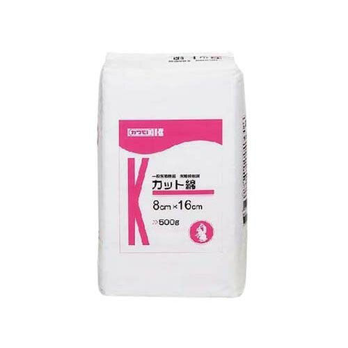 ●医療脱脂綿を、使用に適したサイズにカットした角綿です。●材質：コットン100％●サイズ：80*160mm●入数：1袋(500g)●事業者向け商品です。メーカー名、又は販売業者名：カワモト(川本産業)医療機器届出番号：27B1X000065...