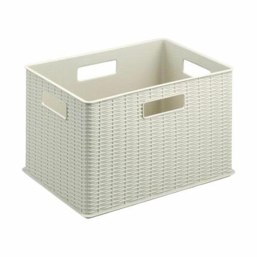 ●ラタン(籐)のバスケットを思わせるデザインで、オフィスや事務所などでの小物収納にぴったりです。●A4ファイルの収納が可能です。●一般的なカラーボックス(棚内寸：約390*275*275mm)にぴったり収まります。●材質／仕上：ポリプロピレ...