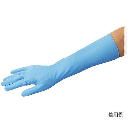 ●手首部分の露出を防ぐ全長40cmのロングタイプです。●伸縮性があり、フィット感に優れています。●サイズ：M●入数：1箱(50枚入)●材質：ニトリルゴム●全長：400mm●左右兼用●パウダーフリー●食品衛生法適合品●事業者向け商品です。リニ...