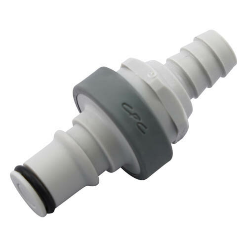 ●コンパクトなノンスピル・バルブ付きのカップリングです。●片手での着脱が可能です。●仕様：インサート●適応チューブサイズ内径(インチ)：3／8●材質：本体／ガラス練りこみPP・ABS樹脂、スプリング／SUS316、Oリングシール／EPDM(...