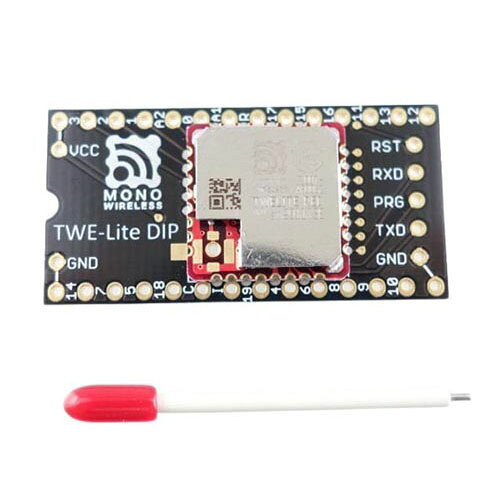 ●TWELITE DIPシリーズは、超小型の無線マイコンモジュールTWELITE-トワイライトを2.54mmピッチ28ピン(600mil)のDIP型ICの形状にしたものです。ピン配置以外はTWELITE-トワイライトと同じですが、DIP形状...