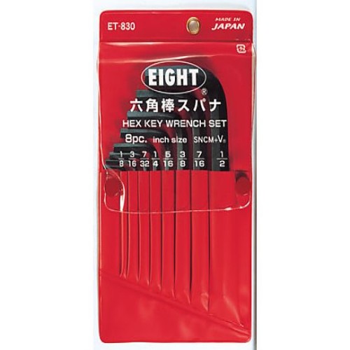 ●長年の実績と信頼できる品質。●スタンダードタイプの六角棒スパナです。●パーカー黒染仕上げ。●インチサイズの8本組セットです。●セット内容：対辺1／8、3／16、7／32、1／4、5／16、3／8、7／16、1／2●事業者向け商品です。●リ...
