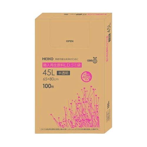●再生原料を40％配合したグリーン購入法適合商品です。●廃棄されるはずのポリエチレンを原料に利用し、また、厚みを薄くすることでCO2の排出量を大幅に削減しております。●再生原料を使用しているため、臭いを生じる場合がありますが品質には問題あり...