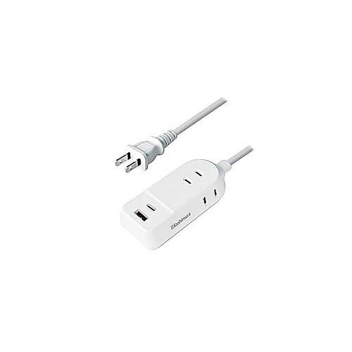 ●3口のACコンセントとのUSB Type-C 1ポート+USB-A 1ポート搭載の電源タップ●ACコンセントは3口合計1400Wまで対応●USBポートは2ポート合計最大出力12W●USB-Aポート：自動識別IC搭載、端末に合わせて最適に充...