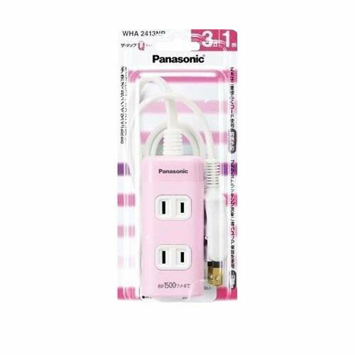 ●2ピン3個口の電源タップ。●丈夫な根元部とコード。●ほこり等で起こるトラッキングを抑え、感電もしにくい「トラッキング・感電防止プラグ」。●発熱を抑える「接続コンセント」。●商品サイズ：幅／89mm、奥行／45mm、高さ／213mm●重量：...