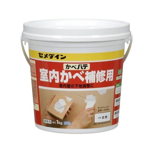 ●かべパテの業務用サイズです。●扱いやすく、密閉度の高いプラスチックペール缶入り。●色は白色です。●主成分：酢酸ビニル樹脂●コード番号：904647●事業者向け商品です。リニューアルに伴い、パッケージ・内容等予告なく変更する場合がございます...