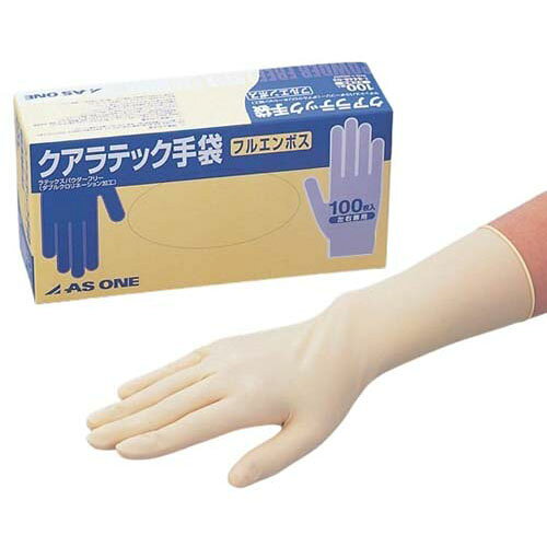 ●指・手のひら全面に滑り止めのエンボス加工を施しています。●細かい作業や長時間の作業に適しています。●入数：1箱(100枚入)*10箱入●材質：ラテックス(パウダーフリー)●全面エンボス加工●左右兼用●サイズ：S●全長：約290mm●ロング...