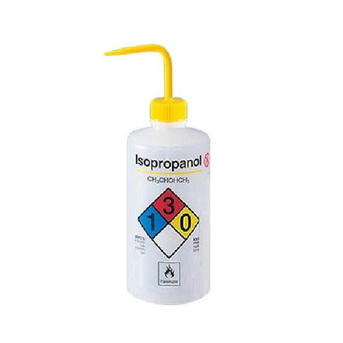 ●瓶の中の薬品識別ができる化学薬品名・ICS化学式付きの洗浄瓶です。 ●混入汚染を防ぐため、瓶にはフタと同じ色のカラーバーが付いています。●材質：本体／LDPE(低密度ポリエチレン)、捻フタ／PP(ポリプロピレン)●タイプ：イソプロピルアル...