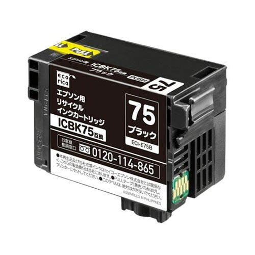 ●対応カートリッジ：エプソン ICBK75●カラー：ブラック／顔料●対応機種：PX-M740F／PX-M741F／PX-S740●その他：エコリカ リサイクルインク●事業者向け商品です。リニューアルに伴い、パッケージ・内容等予告なく変更する...