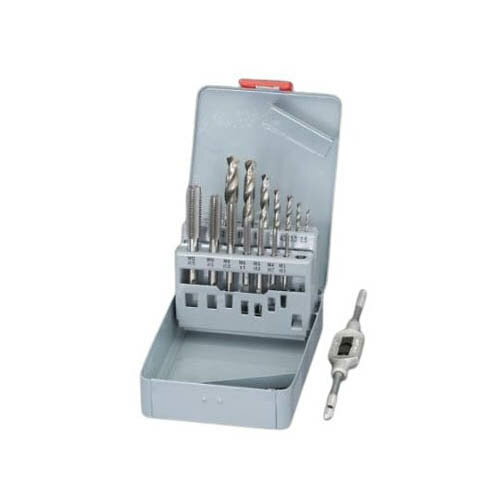 ●基本的なサイズを揃えたリーズナブルなセットです●ドリルサイズ：直径2.5・3.3・4.2・5.0・6.8・8.5・10.2mm●タップサイズ：M3*0.5・M4*0.7・M5*0.8・M6*1.0・M8*1.25・M10*1.5・M12*...