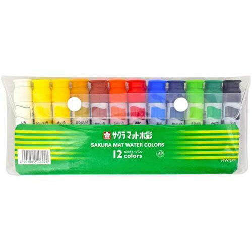 ●使いやすいポリチューブに入ったマット水彩絵の具は水の量を調節することで、不透明調、透明調の絵が楽しめます。●粒子が細かく、練りが均一ですから、のびがよく、混色、重色も容易で、変退色しにくくなっています。●水濡れに強いシース入りです。シース...