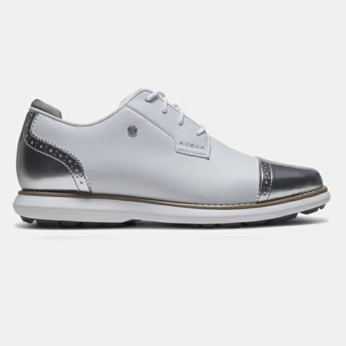FootJoy Traditions Cap Toe Spikeless Women’s Golf Shoes カラー：White / Platinum サイズ(USサイズ):5.0(22.0cm) 5.5(22.5cm) 6.0(23.0...
