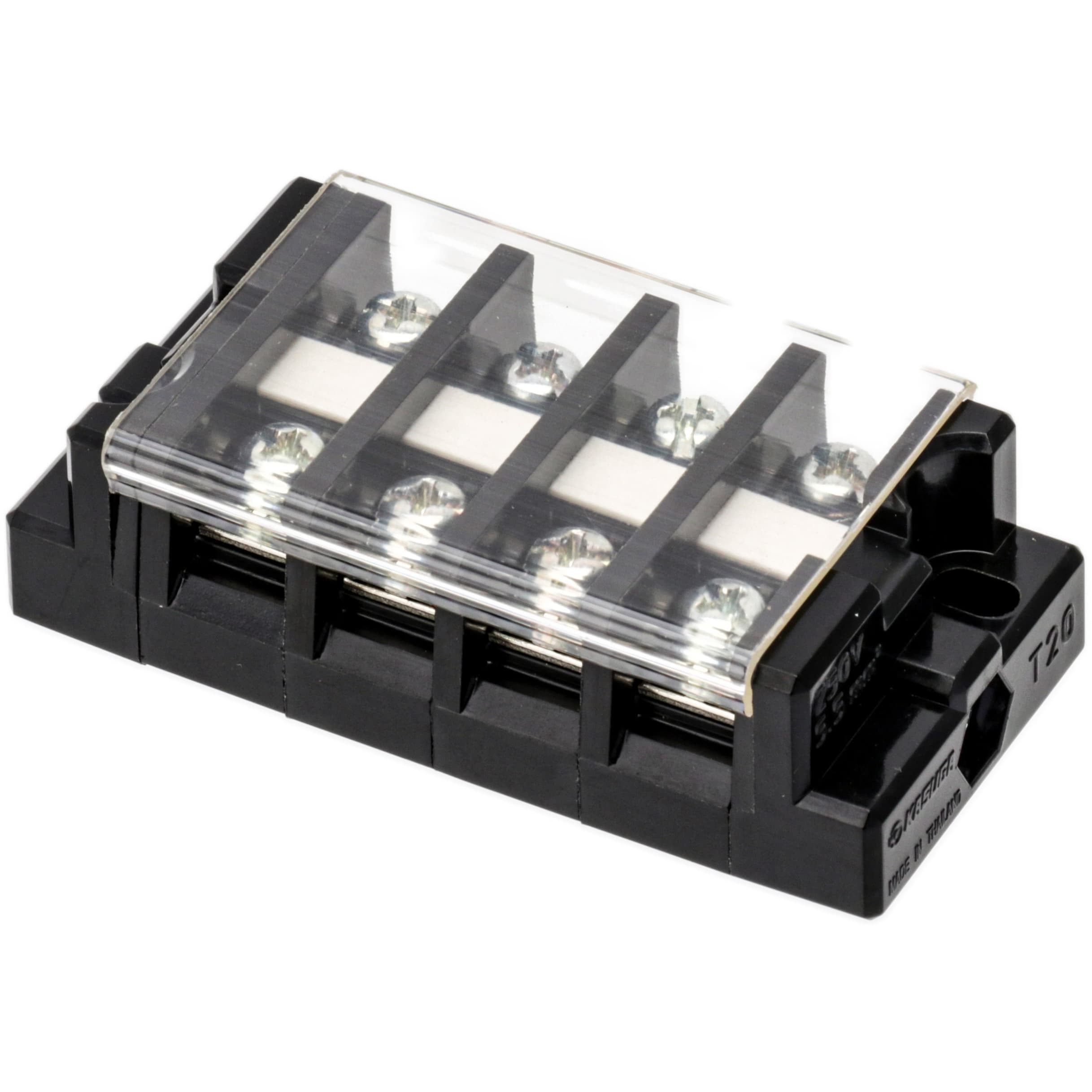 ★商品画像はイメージです★ 【仕様】 ●定格:250V-30A ●端子ねじM4 ●商用周波耐電圧:2000V 1分間 ●インパルス耐電圧:4000V ●適合電線(m［［平米］］):1.25〜3.5 ●色:ブラック ●極数:4 ●長さ(mm)...