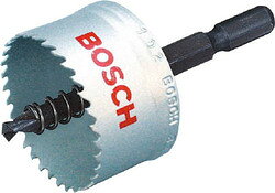 【仕様】 ●メーカー:BOSCH ●型番:BMH-027BAT ●商品名:バイメタルホールソー ●電動工具用アクセサリー ●バイメタルホールソー(回転専用) ●バッテリー工具用六角シャンク ●寸法(mm): ・刃先径:27φ ・刃厚:0.5...