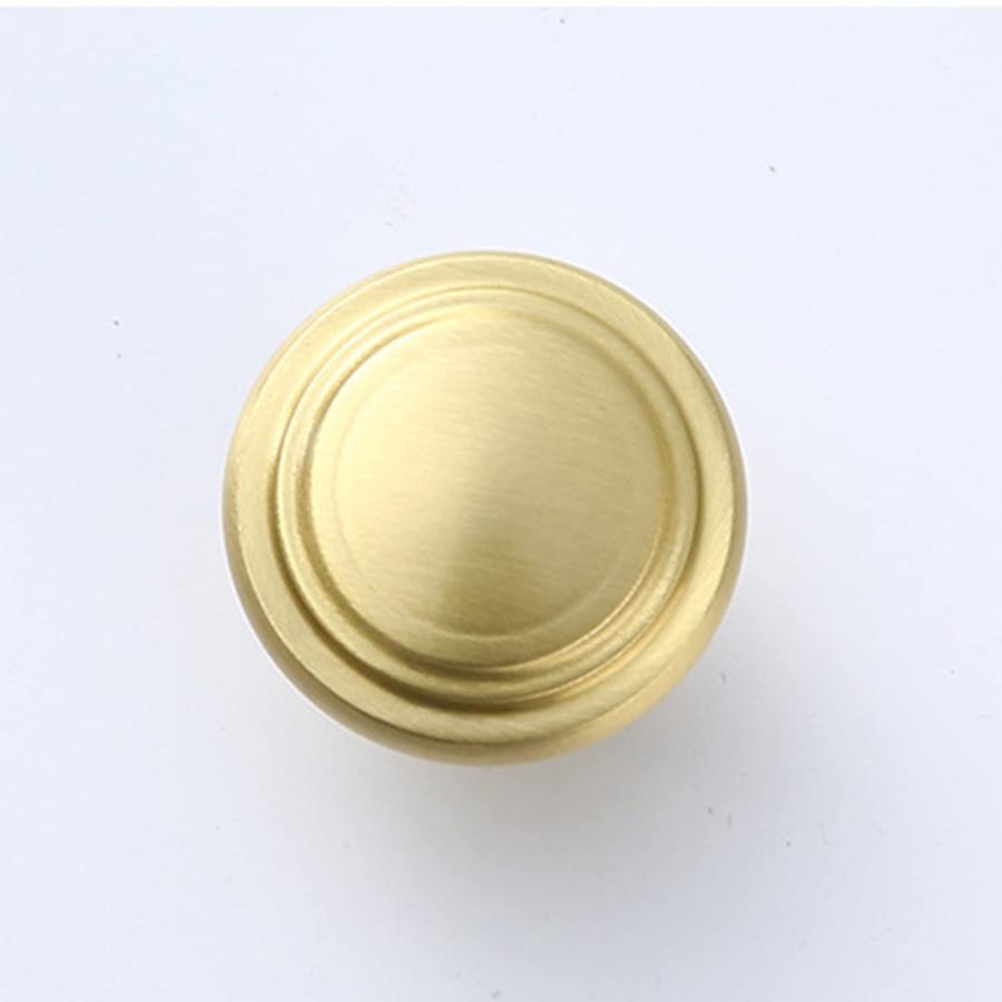 【ハンドルサイズ】キッチンキャビネット丸真鍮ハンドル、単穴用、重量57g、幅32mm、高さ24mm。小さくて持ち運び可能なハンドル、キッチンキャビネットの使用に最適【高品質素材】キャビネットプル、真ちゅうですべて無垢鍛造。硬度が高く、使用時...