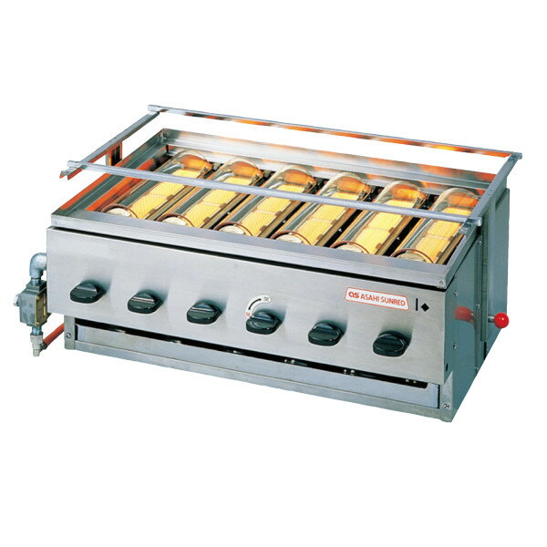 ※ガス種は都市ガス・LPガス（プロパン）からお選びください※ ※80mm赤外線バーナーを使用しています。 SG-21焼面寸法：610×295 サイズ：775×465×H285重量：22.5kgガス接続：LP/φ9.5ゴム管、13A/φ13ゴ...