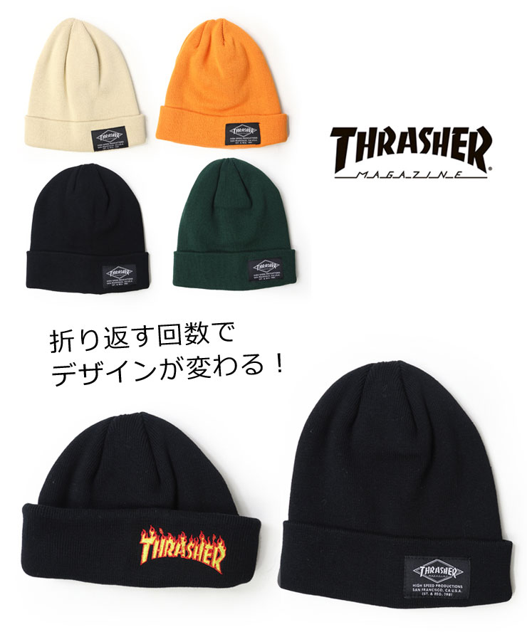 ネコポス可 タイプ 【キーワード】THRASHER スラッシャー 2way コットンサマービーニー 23TH-N03 ニット帽 レディース メンズ ブランド 帽子 秋 冬 秋冬 現在開催中のキャンペーン一覧【折り方ひとつで表情チェンジ。TH...