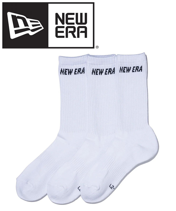 ネコポス可 タイプ 【キーワード】NEW ERA ニューエラ ソックス クルー 3ペア ホワイト 靴下 3足セット SOCKS CREW 3 PAIRS WHI 14518176 メンズ レディース ユニセックス 21 22 23 24 2...