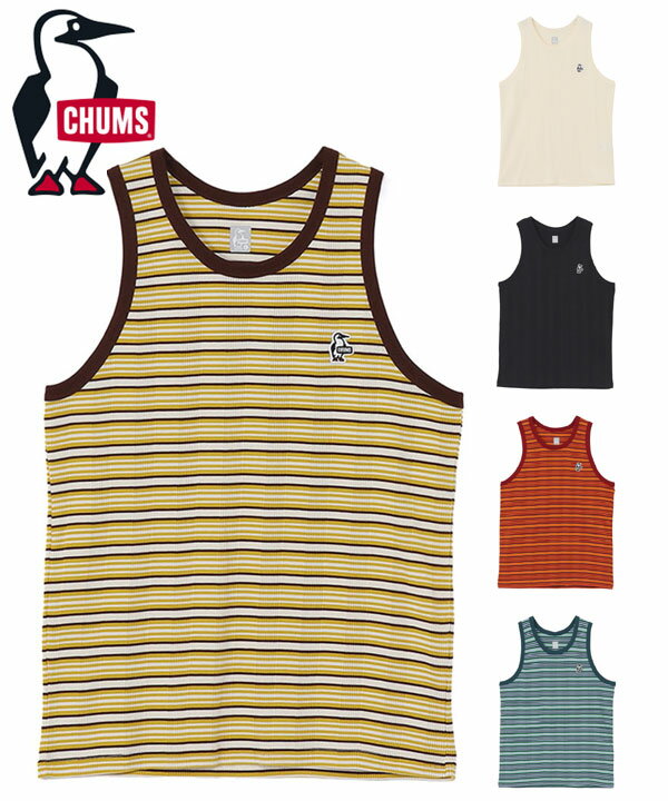 ネコポス可 タイプ 【キーワード】CHUMS チャムス タンクトップ リブタンクトップ ノースリーブ メンズ レディース マルチボーダー ボーダータンク レイヤード 重ね着 インナー カジュアル アウトドア フェス キャンプ 春夏 夏服 お...