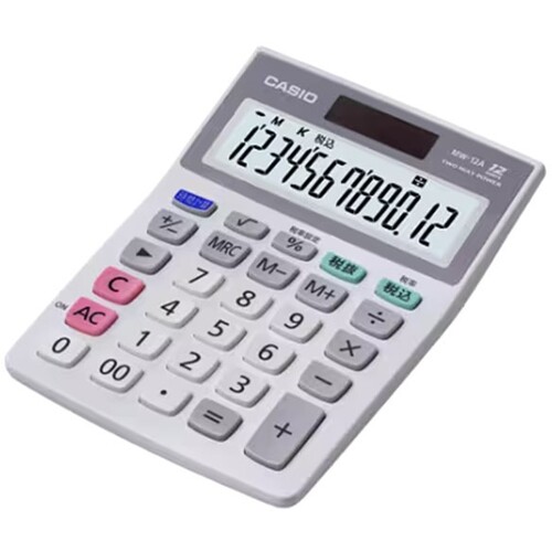 ●ミニジャストサイズ電卓です。●12桁表示可能です。●時間計算／税計算／4キーメモリー／桁下げキーに対応可能です。リニューアルに伴い、パッケージ・内容等予告なく変更する場合がございます。予めご了承ください。広告文責：楽天グループ株式会社05...