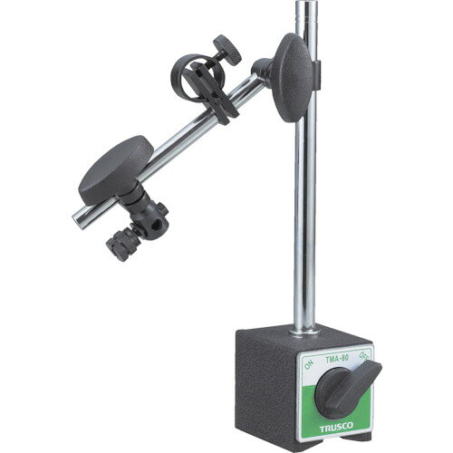 ●アジャスターで測定器などの保持方向を微調整できます。(微動範囲：2mm)●測定器の保持具として使用できます。●吸着力(N)：800●主柱取付ねじ：M8×P1.25●マグネット幅×奥行×高さ(mm)：50×60×55●主柱：直径12×176...