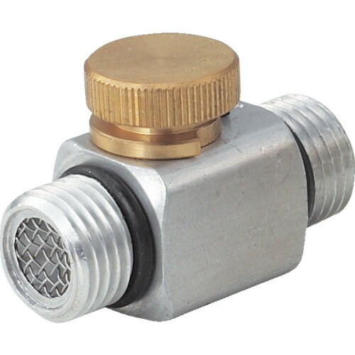 ●エアの強弱をダイヤル操作でスムーズに行えます。●エア調節機能付き継手です。●エアダスター、エアサンダー、エアスプレーガンに接続し、エアの強弱をダイヤル操作でスムーズに行います。●接続口径：G1/4×G1/4●製造国：台湾●使用流体：空気●...