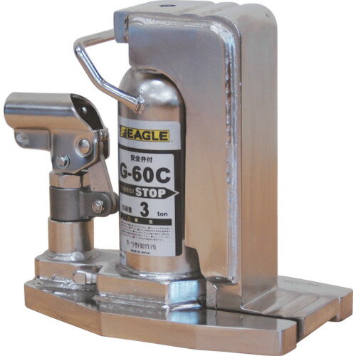 ●塗装、サビ落ちがないようニッケルメッキを施しているので、半導体・精密機械などのクリーンルーム作業に適しています。●ハンドルが回転式です。●揚力kN(t)爪部：30(3)●揚力kN(t)頭部：60(6)●ストローク(mm)：115●高さ(m...