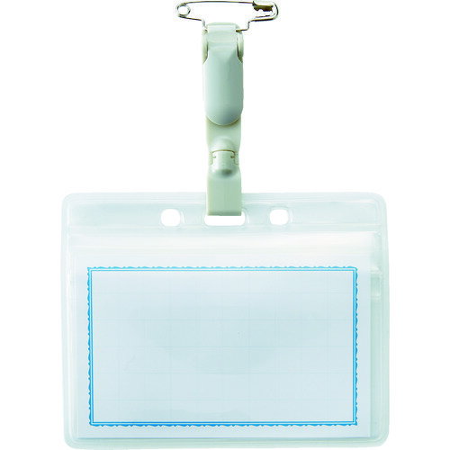 ●表と裏を使い分けることのできる回転名札です。●特殊なクリップで180度回転させて固定することができます。●タイプ：ソフト●色：グレー●中紙サイズ(mm)：90×55(ヨコ名刺)●ケース：再生ソフトPP●クリップ：再生PETリニューアルに伴...