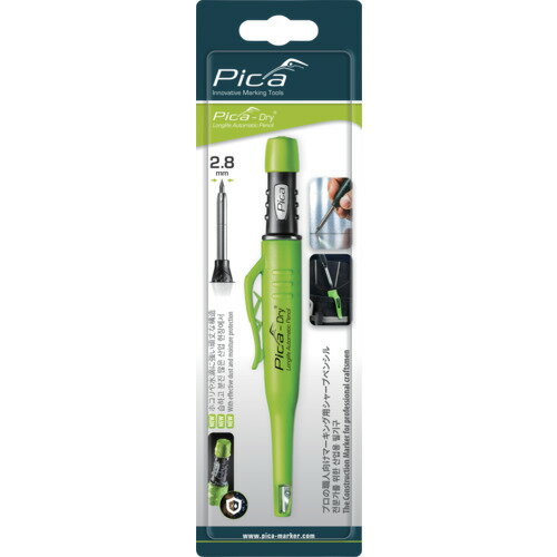 ●芯径：2.8mm●品名：Pica-Dry Longlife Automatic Pencil●reddotデザインアワード受賞2020●通常のシャープペンシルの約3倍の2kg までの荷重に耐えられる芯の保持力があります。●キャップで芯を削...