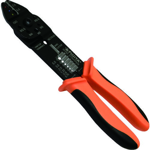 ●絶縁端子(ターミナル)圧着●ワイヤーストリッパー付●ソフトグリップ●絶縁端子の圧着、被覆線のストリップ作業、電線の切断がこれ一本で可能です。●小ねじ・ボルトの切断も可能です。●刃部を研磨仕上げしており抜群の切れ味です。●グリップ部に2重成...